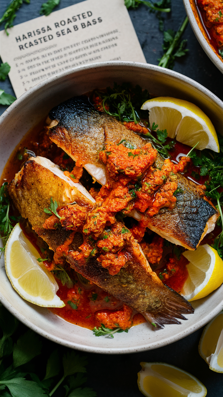 Harissa Roasted Sea Bass | Nutrify Recipe App